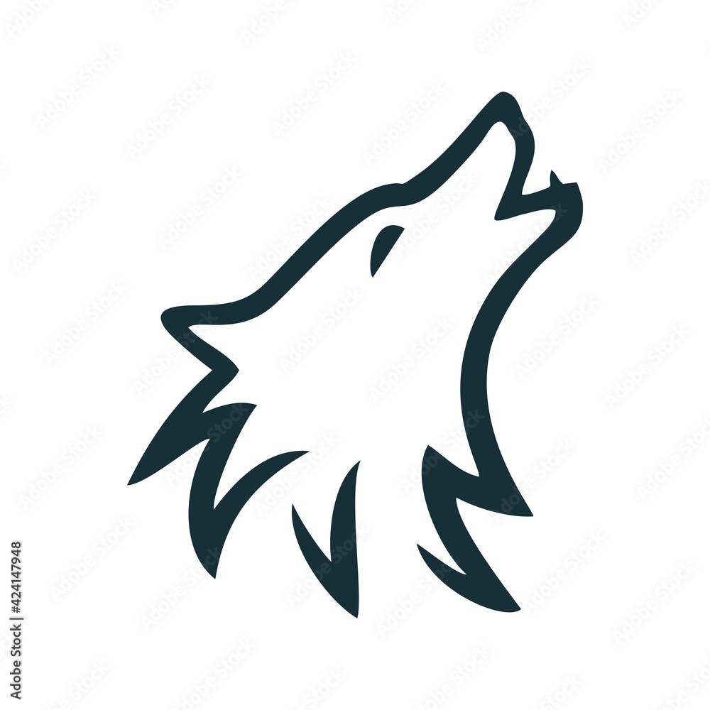 Vetor de Wolf Logo Template Wolf Silhouette Vector Template do Stock ...