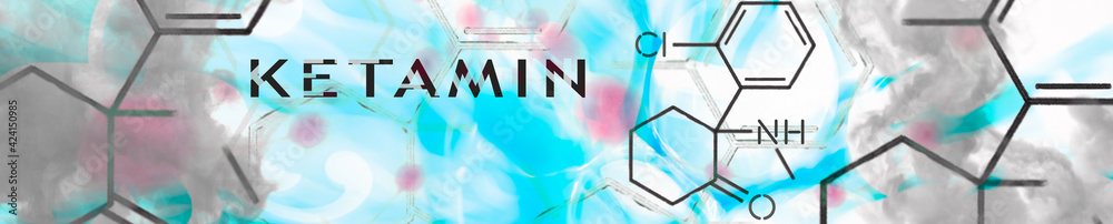 Ketamine. Dissociative ketamine. Chemical formula, molecular structure ...