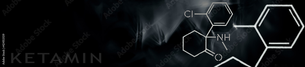 Ketamine. Dissociative ketamine. Chemical formula, molecular structure ...
