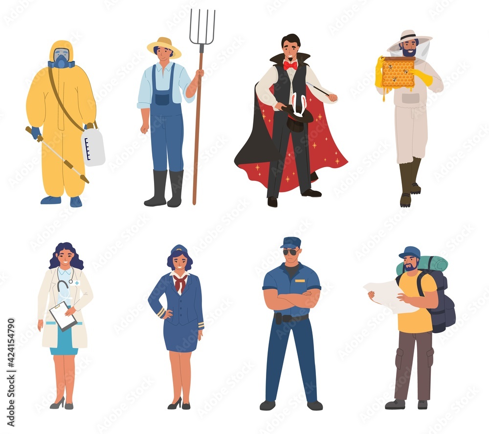 People of different occupations and professions, workers in uniform ...