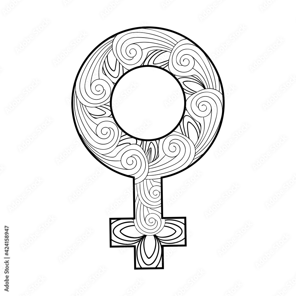 Beautiful floral feminine symbol of Venus as female gender sign Stock ...