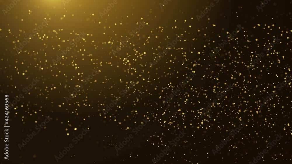 4K Loop animation of falling gold particles Background. For Christmas ...