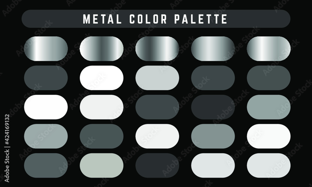 Metal Vector Color Palette Stock Vector | Adobe Stock