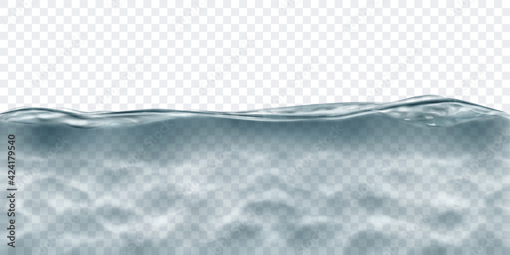 Translucent water in gray colors with caustics ripple, isolated on ...