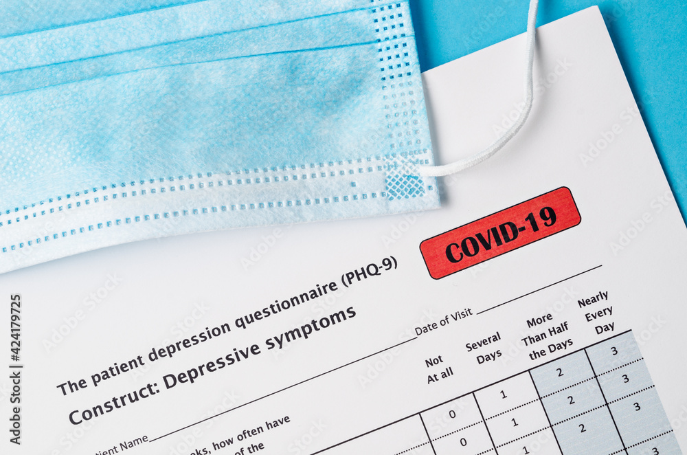 The patient depression questionnaire (PHQ-9) form for COVID-19. Stock ...
