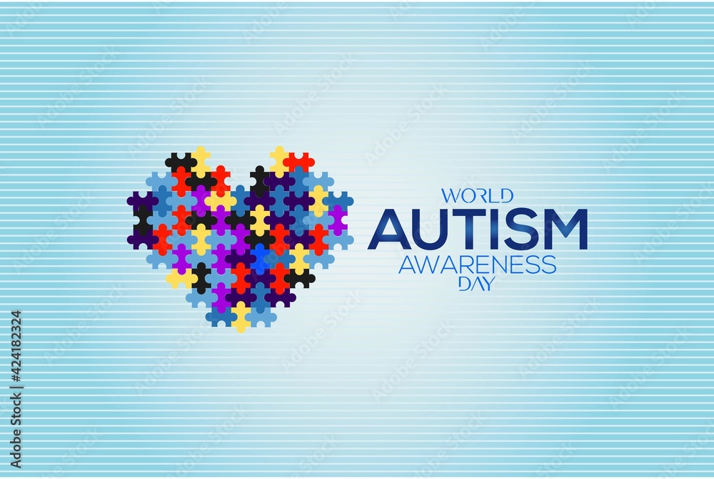 Vector illustration of World autism awareness day. Symbol of autism ...