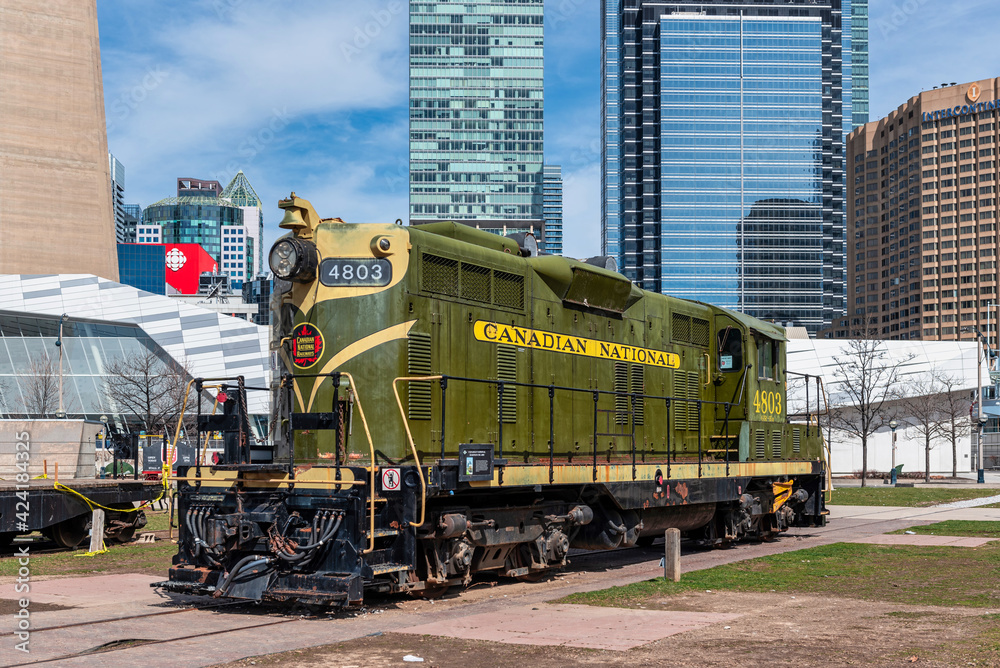 Toronto Railway Museum in the Roundhouse Park in the downtown district ...