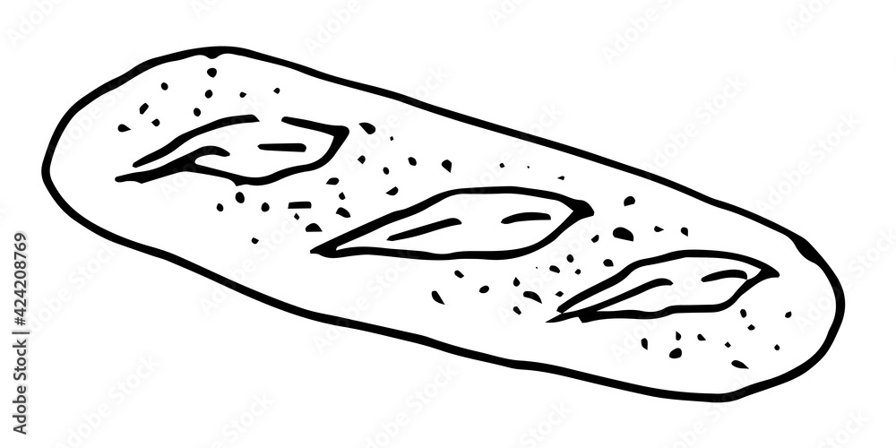 Vector isolated loaf element with three cuts and a dot texture topped ...