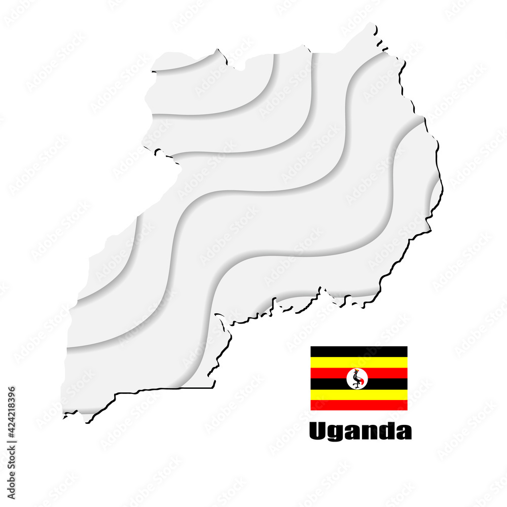 Uganda map on white background. vector illustration. Stock Vector ...