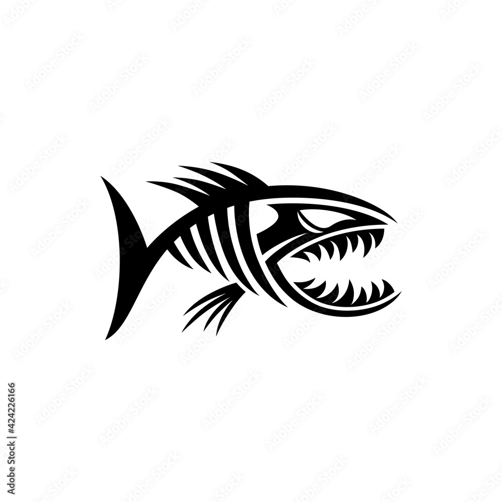 Poster Piranha logo design, vector illustration – Wall Art | UkPosters