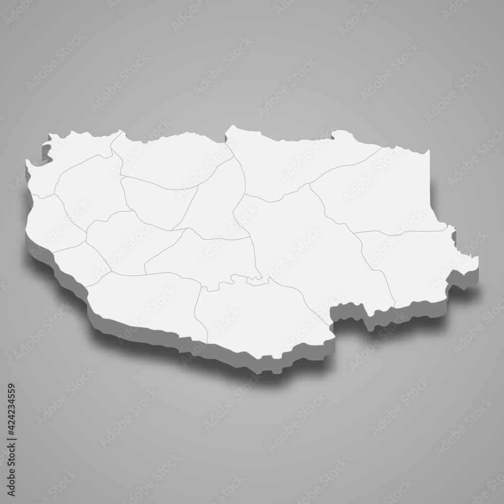 3d isometric map of Savannakhet is a Province of Laos Stock Vector ...