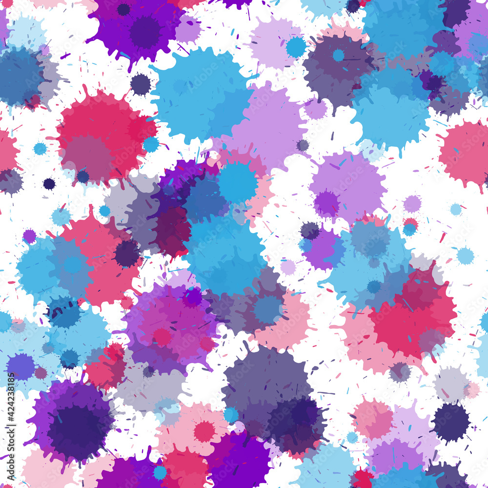 Paint stains seamless splatter, spray blots, spots Stock Vector | Adobe ...
