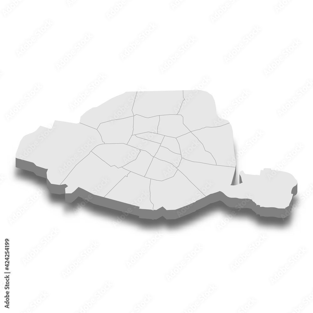 3d isometric map of Paris City is a Capital of France Stock Vector ...