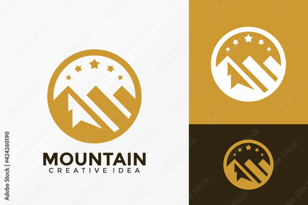 Luxury Mountain Adventure Logo Vector Design. Abstract emblem, designs ...