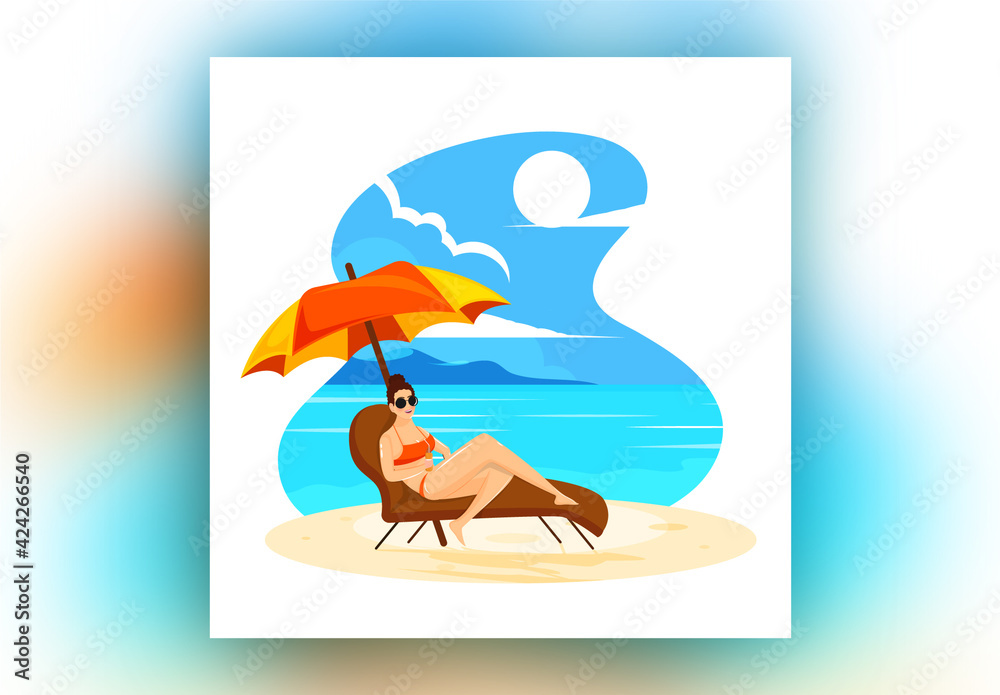 Summer Holidays Social Media Post Stock Template | Adobe Stock