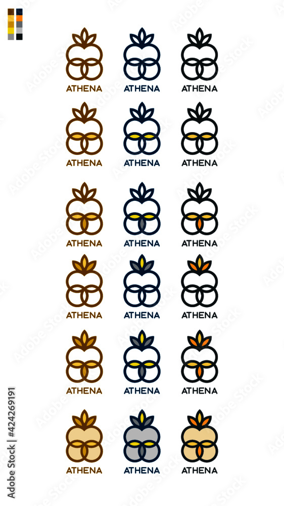Athena logo. Owl theme inspired in the greek wisdom goddess ...
