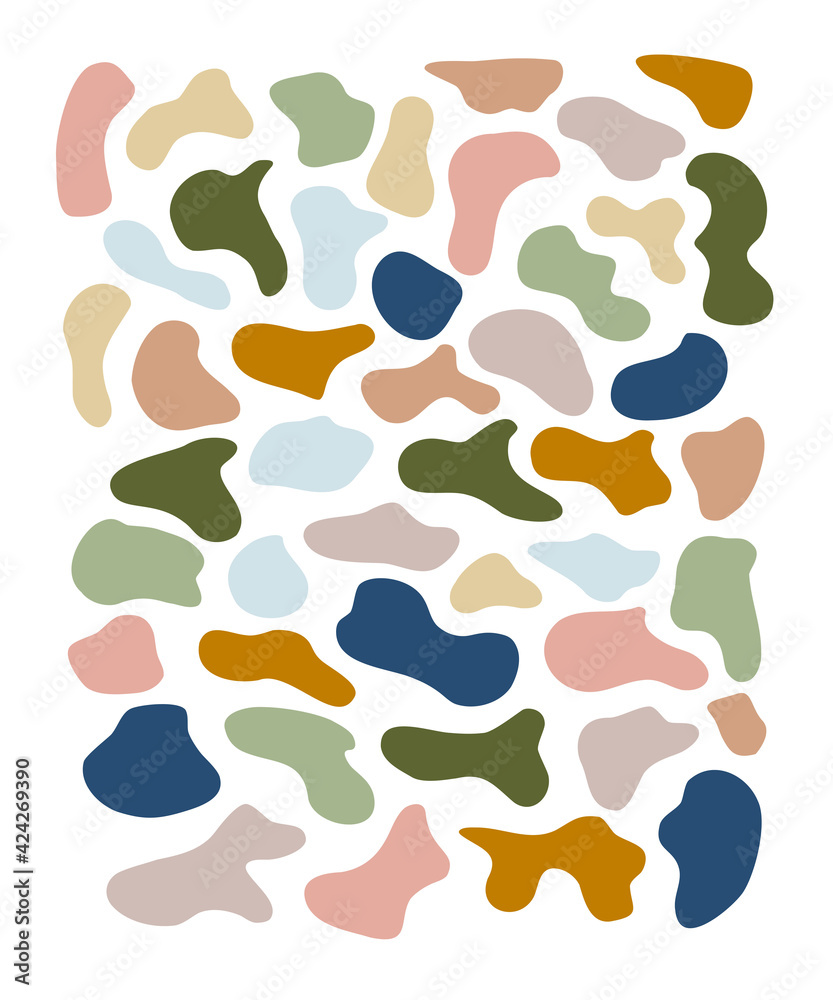 Irregular color spots, blotch, inkblot. Organic shapes. Specks, flecks ...