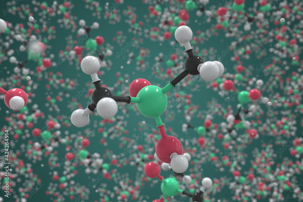 Cacodylic acid molecule. Ball-and-stick molecular model. Chemistry ...
