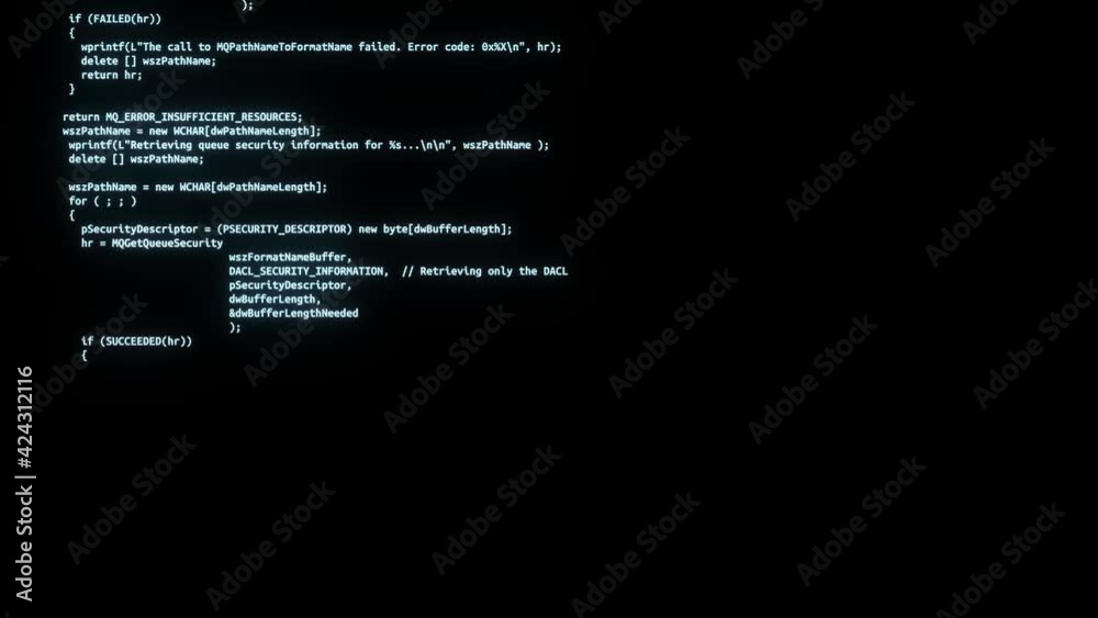 Programming Code Running Over Computer Screen Terminal Hacking Animation Background Code On A