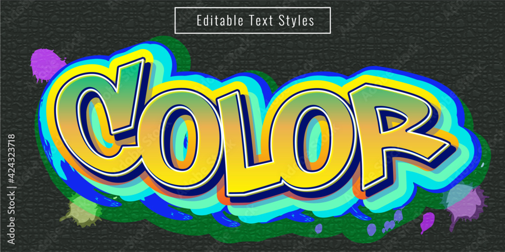 Editable Graffiti Text Effect Stock Vector | Adobe Stock