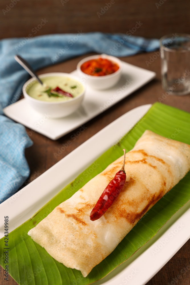 Dosa , Dosai, ghee roast, tomato coconut chutney sambar popular South ...