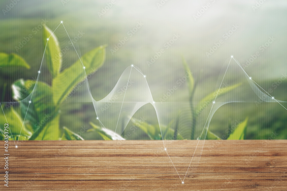 Smart agriculture green plant product farming technology background ...