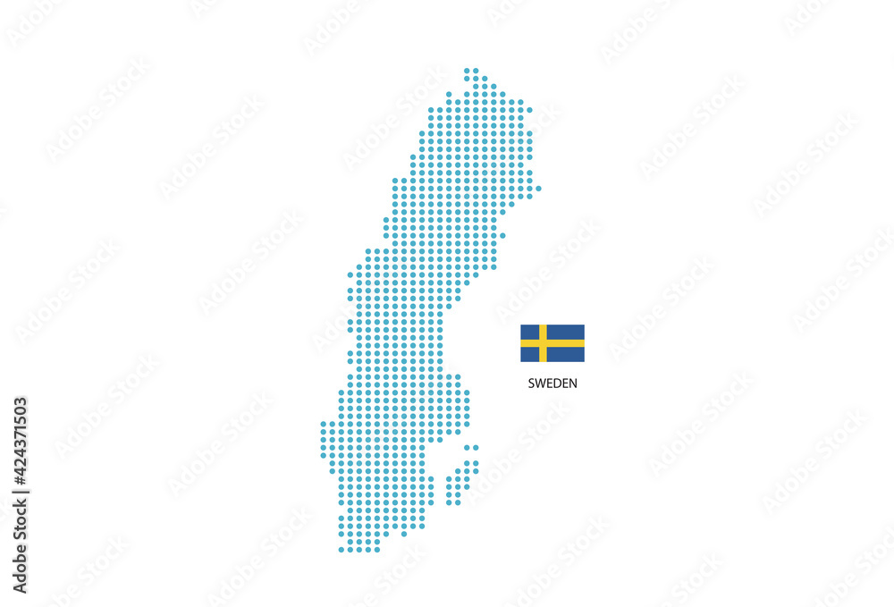 Sweden map design blue circle, white background with Sweden flag. Stock ...