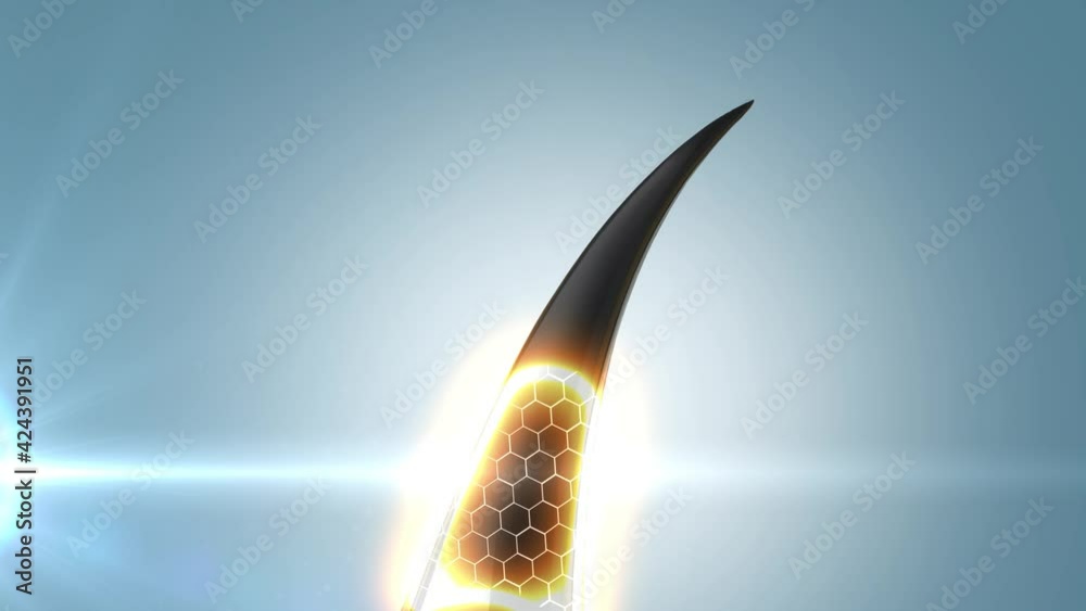 Nourishing and conditioning hair with vitamins to smooth the hair in 3D ...