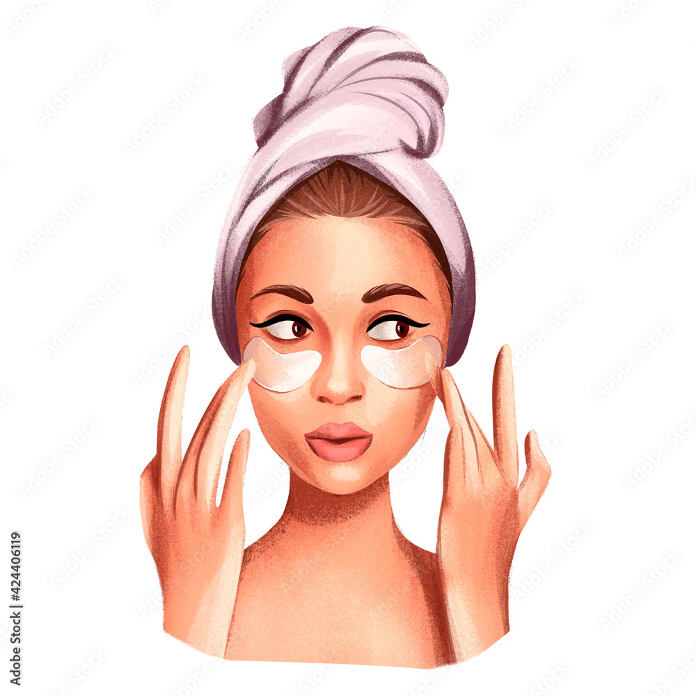 Steps how to apply eye patches. isolated illustrations set. Stock ...