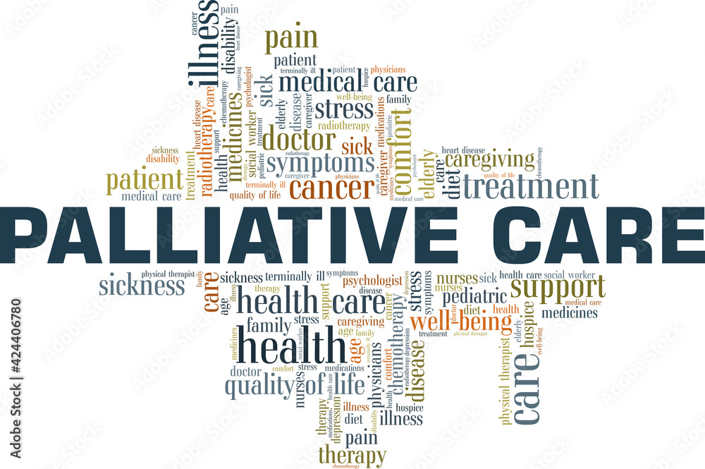 Palliative care vector illustration word cloud isolated on a white ...