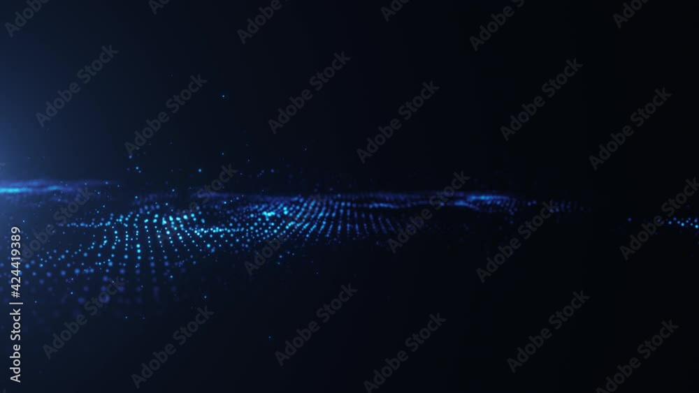 Abstract Digital Particles Field Fx Background Loop/ 4k animation of an ...