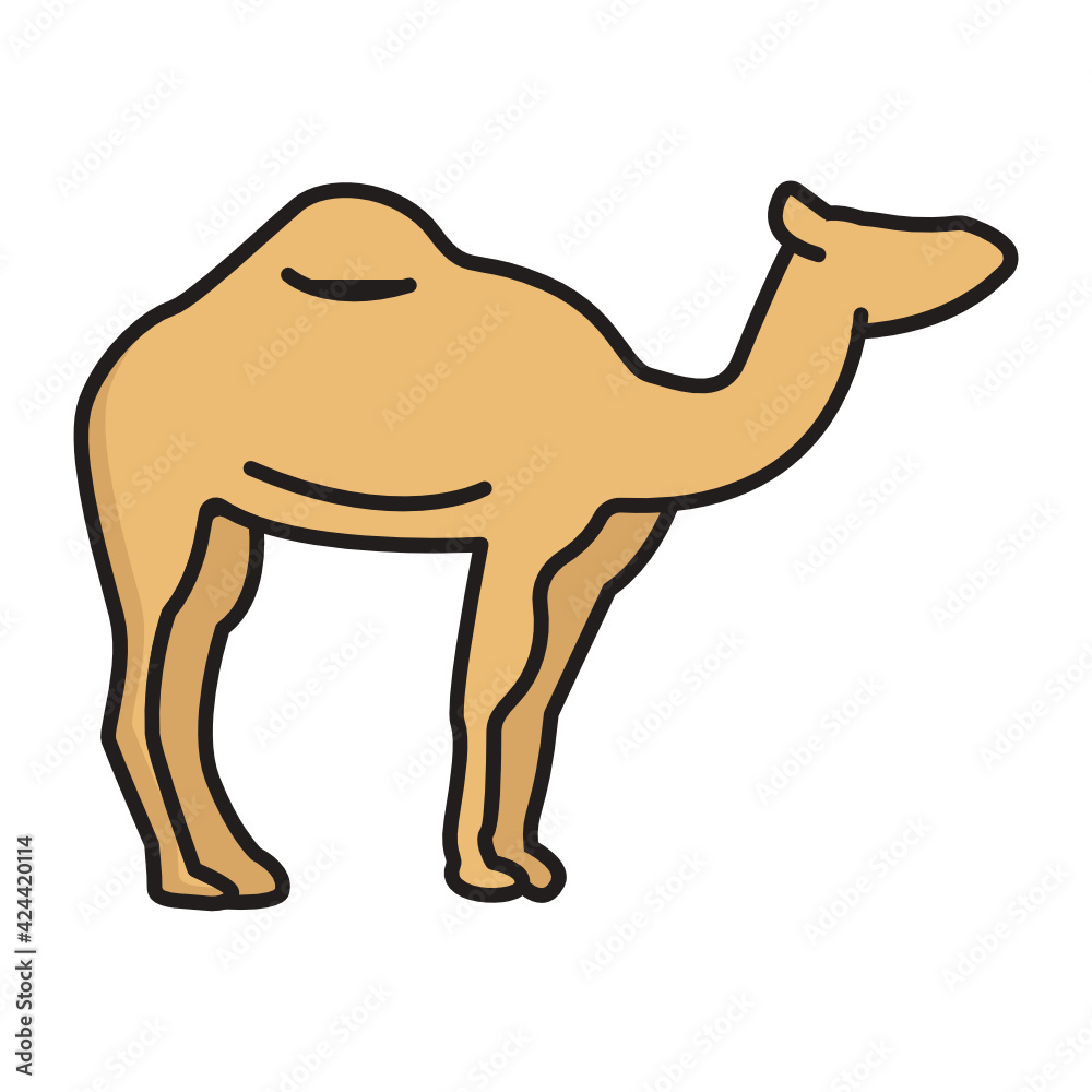 Camel with Clouds in desert Concept Vector Color Icon Design, Arabic ...
