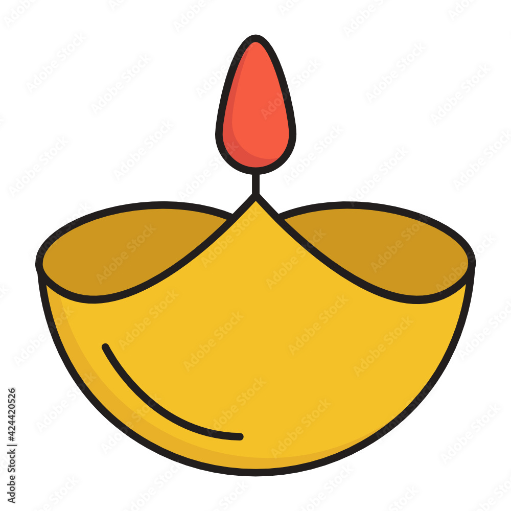 Clay oil lamp Concept Vector color Icon Design, Arab culture and ...