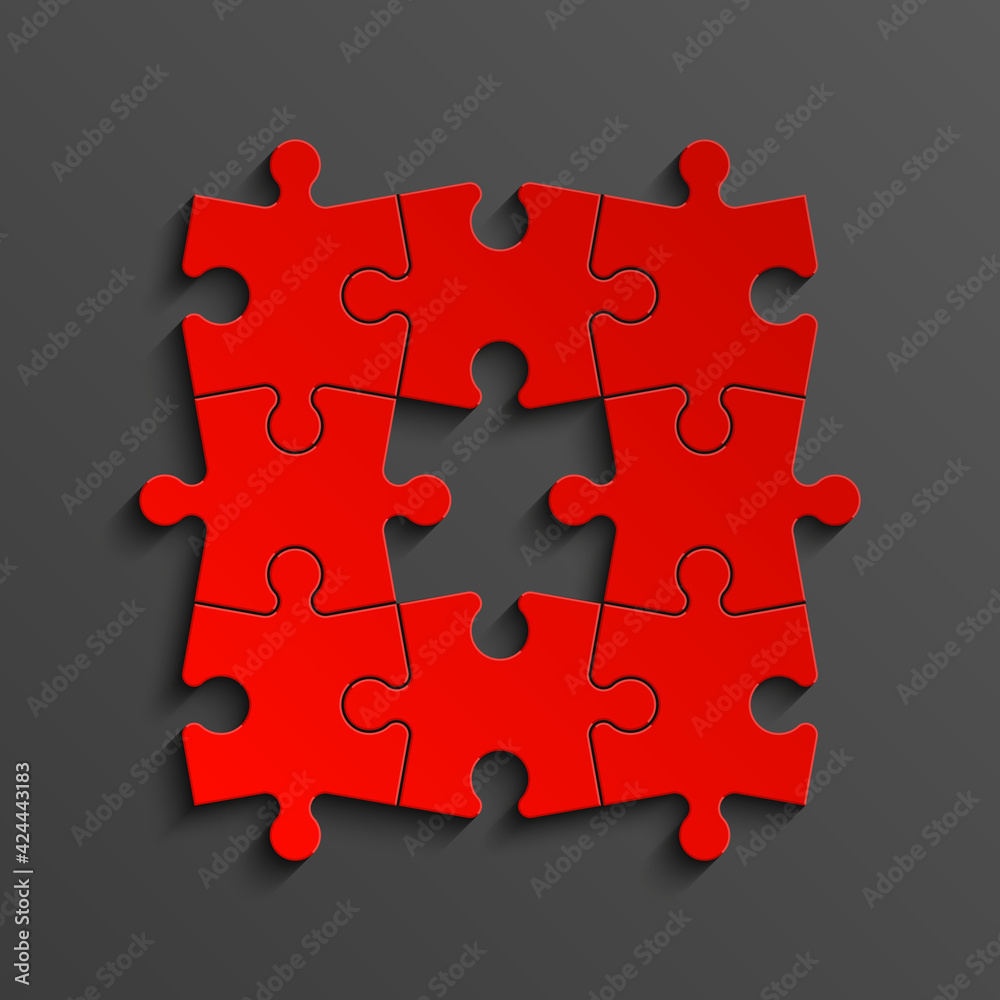 Puzzle eight piece business presentation. Square infograph. 8 Step ...