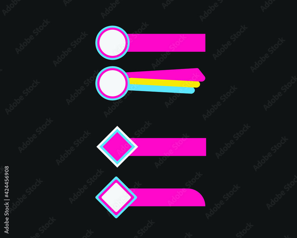 Lower Third Elements Design for Broadcast Media and Tv and set of arrows Stock Vector | Adobe Stock