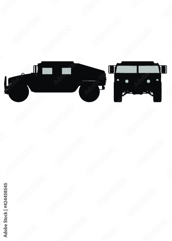 高機動多用途装輪車両 US Army Light Tactical Vehicle HMMWV silhouette Stock Vector ...