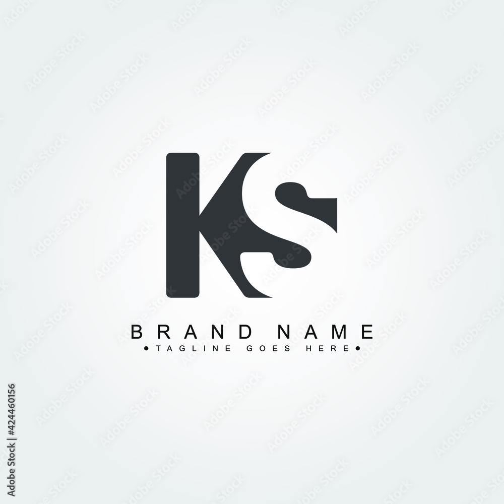 Initial Letter KS Logo - Simple Business Logo Stock Vector | Adobe Stock
