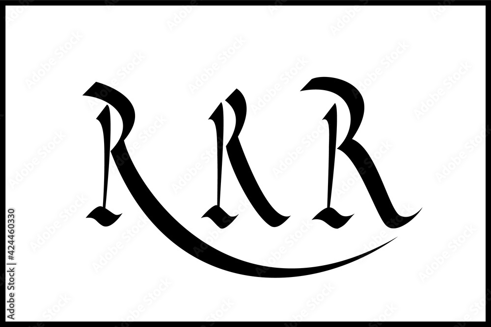 Roman rustic calligraphy font, capitals. R letter. Vector black letters ...
