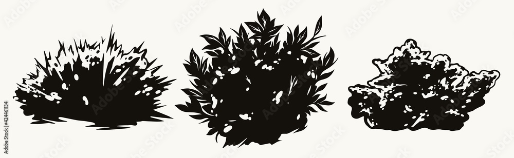 Natural bushes collection Stock Vector | Adobe Stock