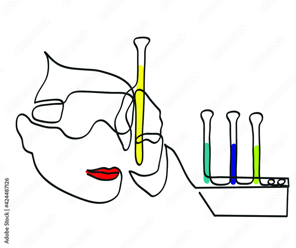 One line drawing of female scientist. One continuous line drawing of ...