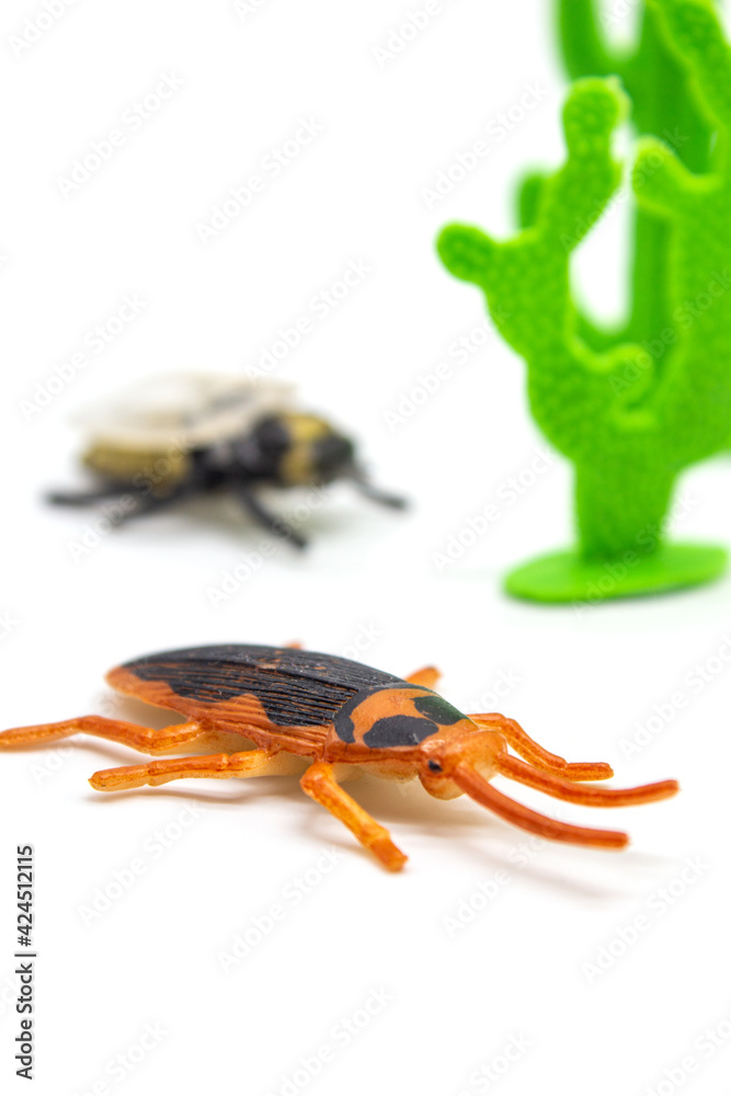 isolated photos of a set of plastic toy insects cockroach Stock Photo ...