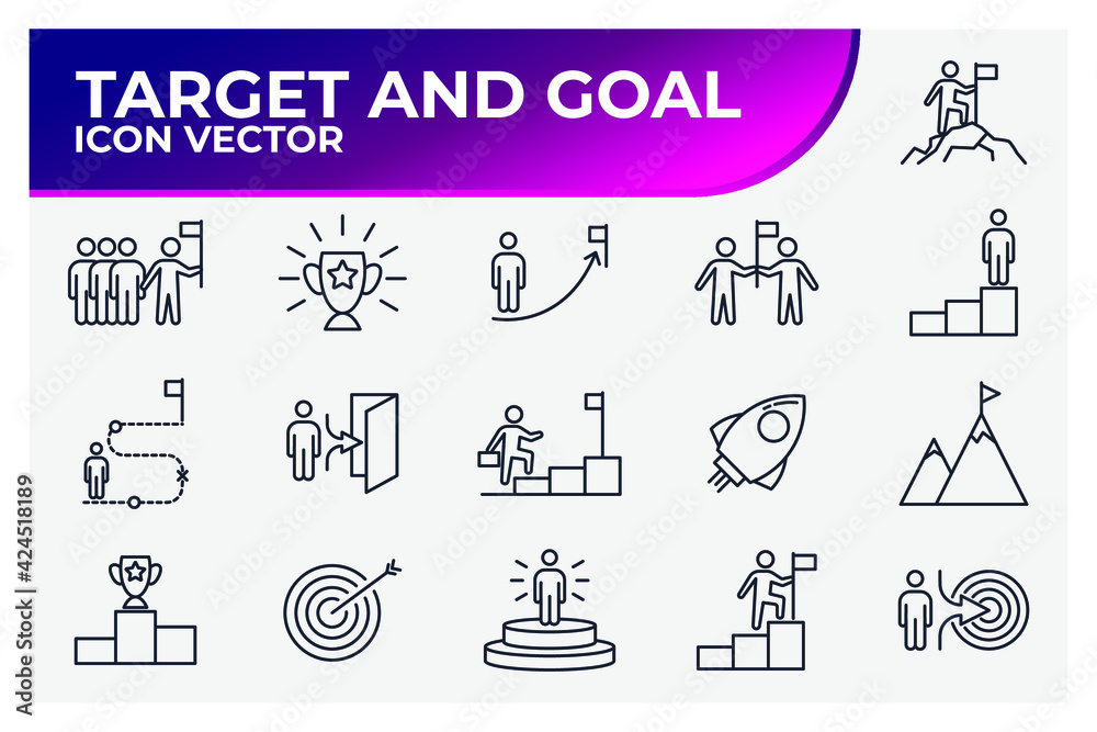 Set of Target and Goal icon. Sussess, awards, achievment elements pack ...