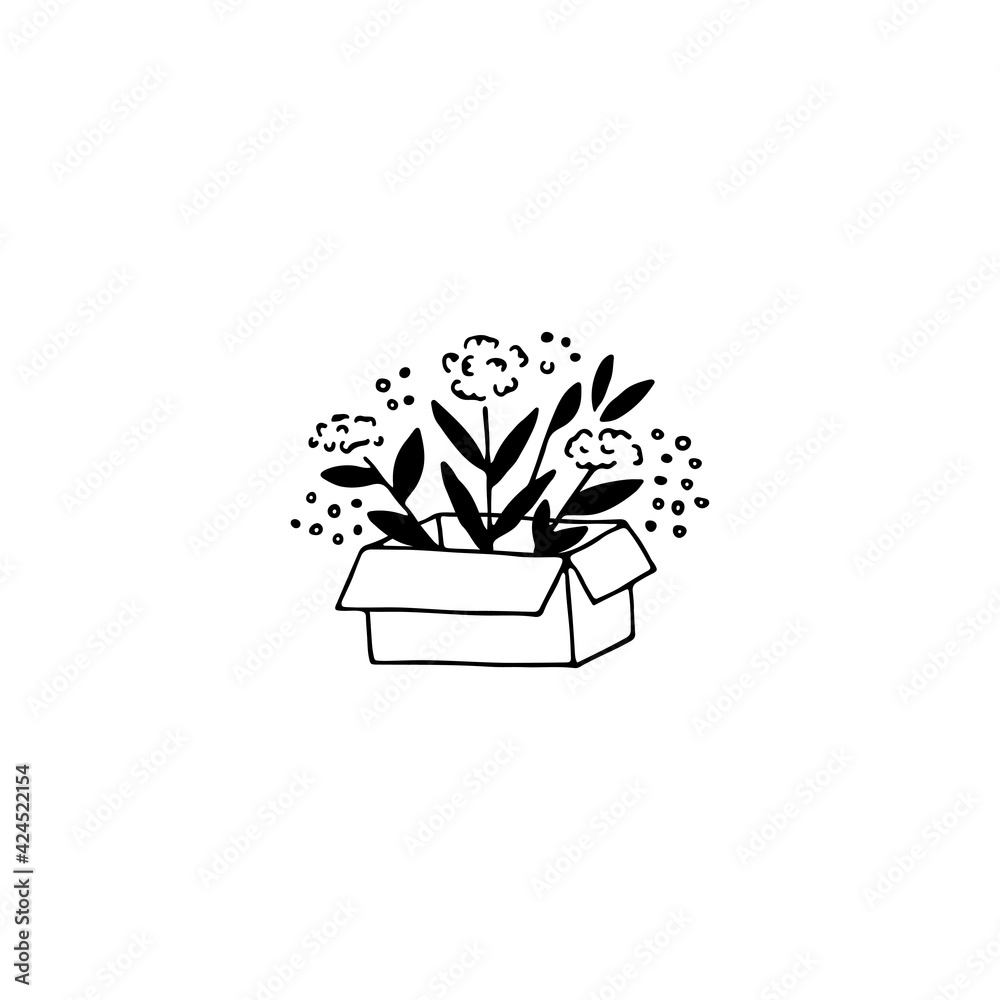 Box Stock Vector Floral