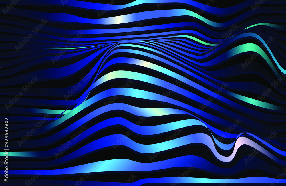 blue background with lines. Conceptual design of optical illusion ...