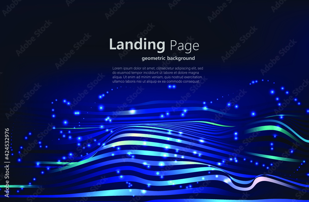 blue background with lines. Conceptual design of optical illusion ...