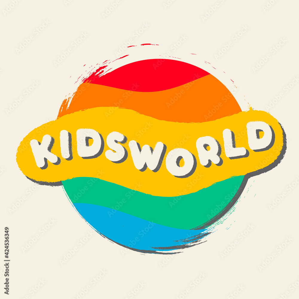 Abstract amusing bright circle kids world logo,childhood planet sign ...