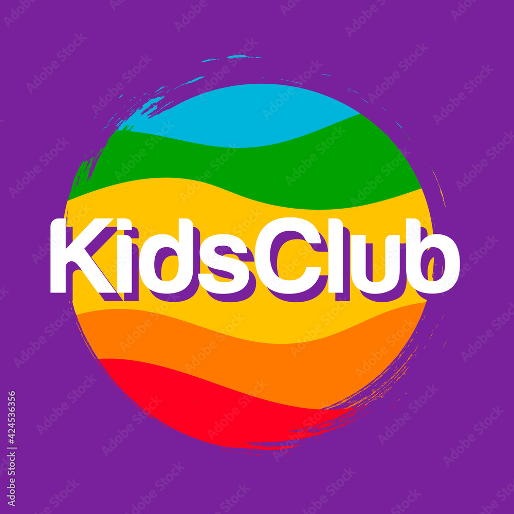 Abstract amusing bright circle kids world logo,childhood planet sign ...