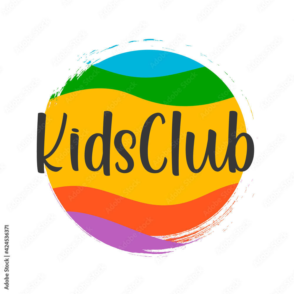 Abstract amusing bright circle kids world logo,childhood planet sign ...