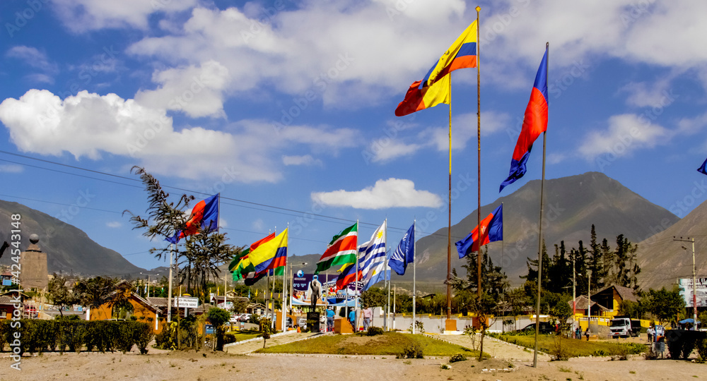 Quito's flags | banderas de quito Stock Photo | Adobe Stock