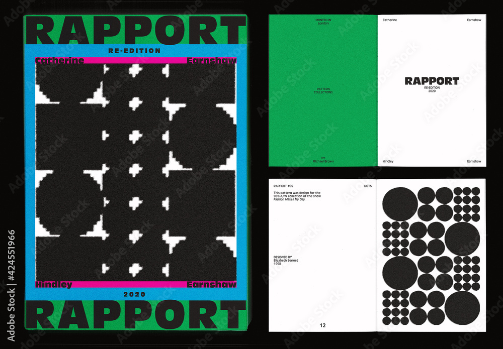 Fashion Catalog Guide Book with Textile Illustrated Elements Design ...